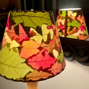 Oak Leaf Botanical Lampshade, Real Pressed Autumn Leaf Lamp Shade - Etsy