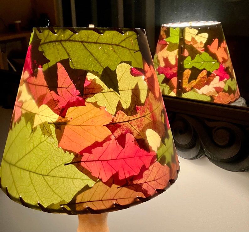 Oak Leaf Botanical Lampshade, Real Pressed Autumn Leaf Lamp Shade - Etsy