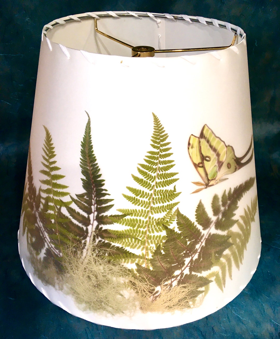 Fern and Luna Moth Botanical Lampshade - Etsy