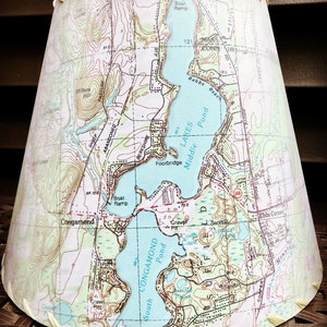 Map Lamp Shade, Custom Topographic Map Lampshade of Your Favorite Place ...