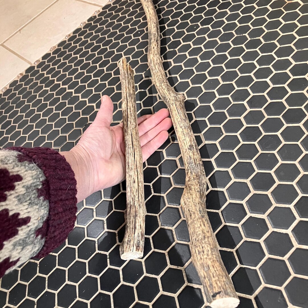 Two Straight Driftwood, Weathered Wood Sticks - Etsy