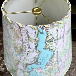 Map Lamp Shade, Custom Topographic Map Lampshade of Your Favorite Place ...