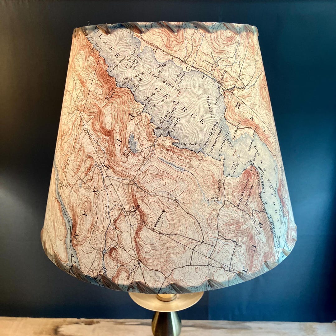 Lake George Lamp Shade, Small Vintage Topographic Map Lampshade - Etsy