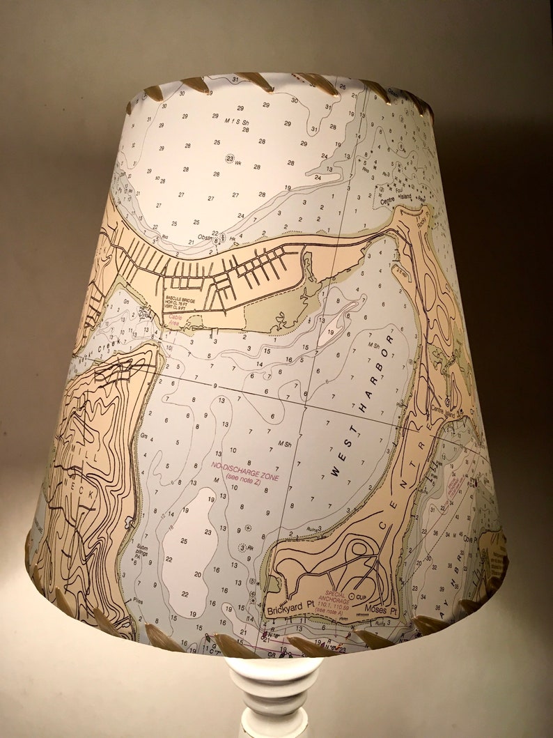 Custom Ocean Chart Lamp Shade NOAA Nautical Chart Lampshade - Etsy