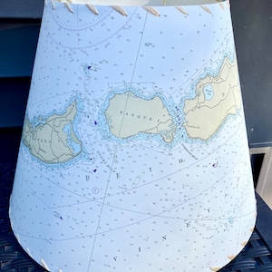 Woods Hole Ocean Chart Lampshade, Vineyard Sound Map Lamp Shade, NOAA ...