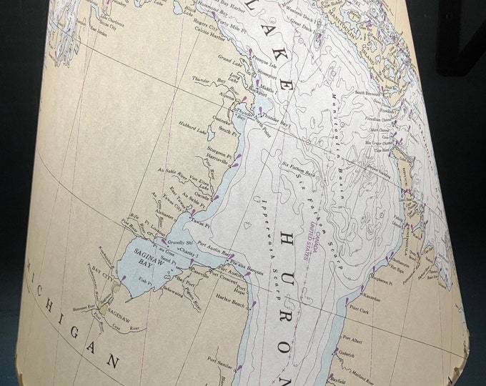 Great Lakes Nautical Chart Lampshade, Lake Huron, Lake Michigan NOAA ...