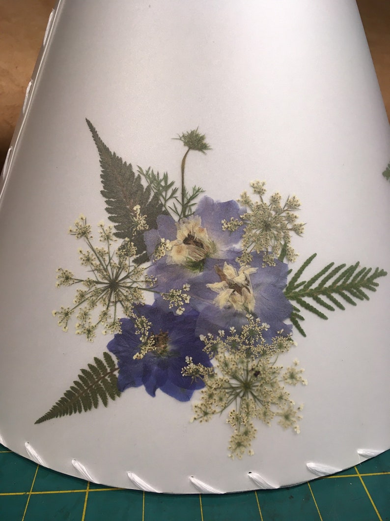 Blue Flowers Botanical Lampshade, Pressed Flower Lamp Shade - Etsy