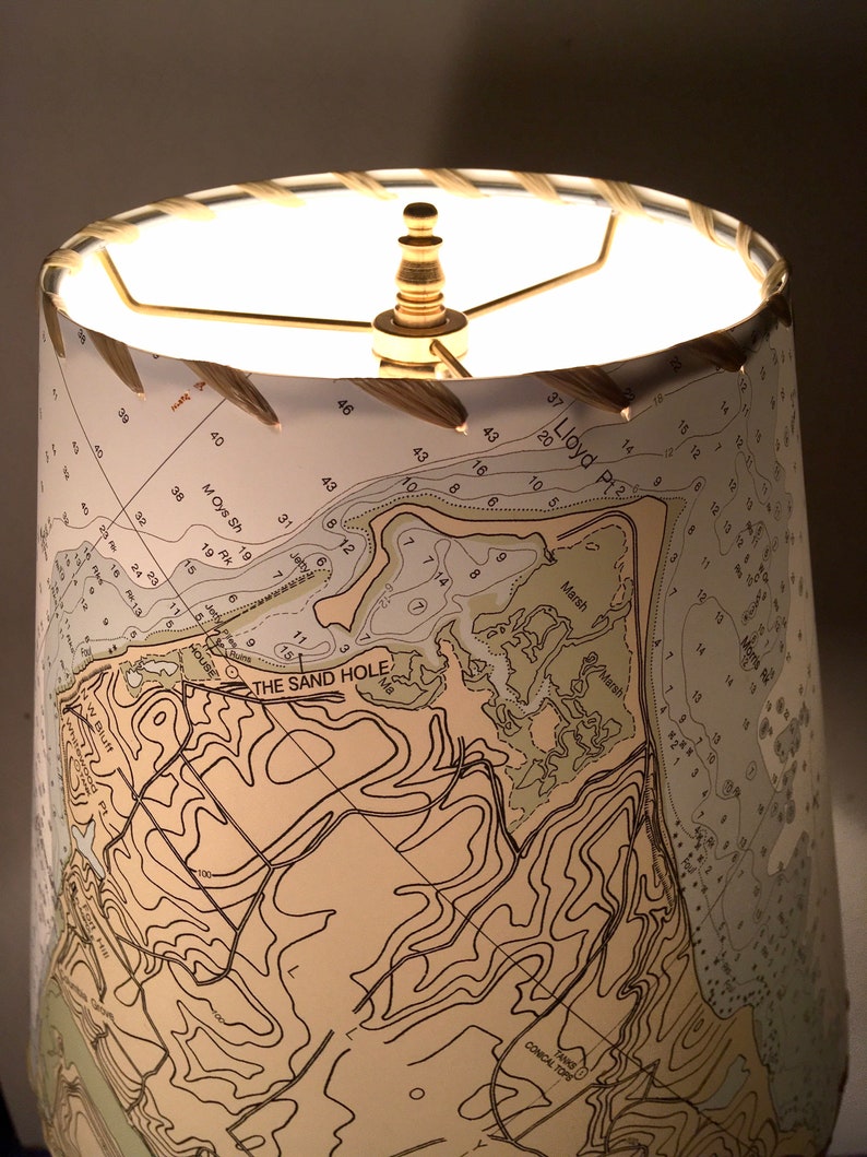 Custom Ocean Chart Lamp Shade NOAA Nautical Chart Lampshade - Etsy