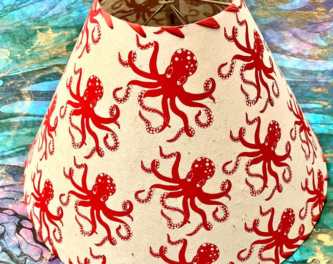 Red Octopus Lampshade, Small Clip on Lamp Shade - Etsy