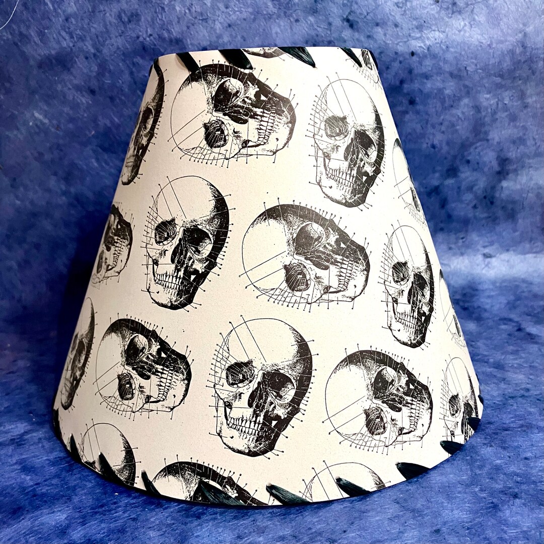 Skull Design Lamp Shade, Small Clip Top Lampshade - Etsy