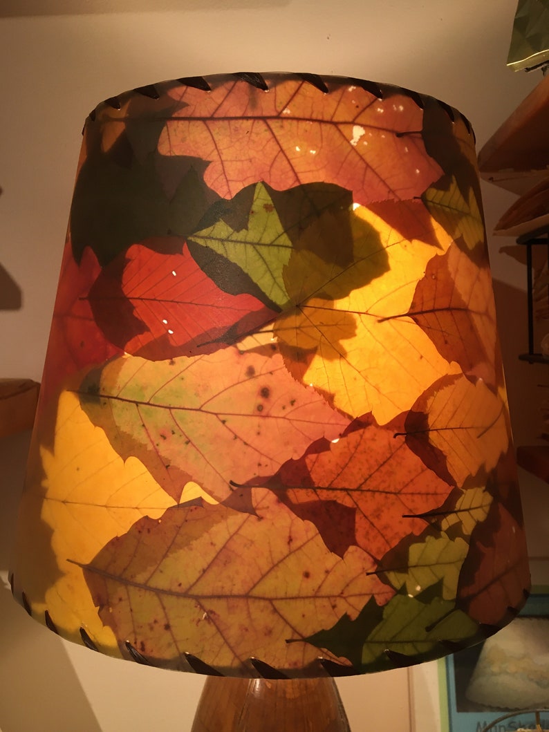Oak Leaf Botanical Lampshade, Real Pressed Autumn Leaf Lamp Shade - Etsy