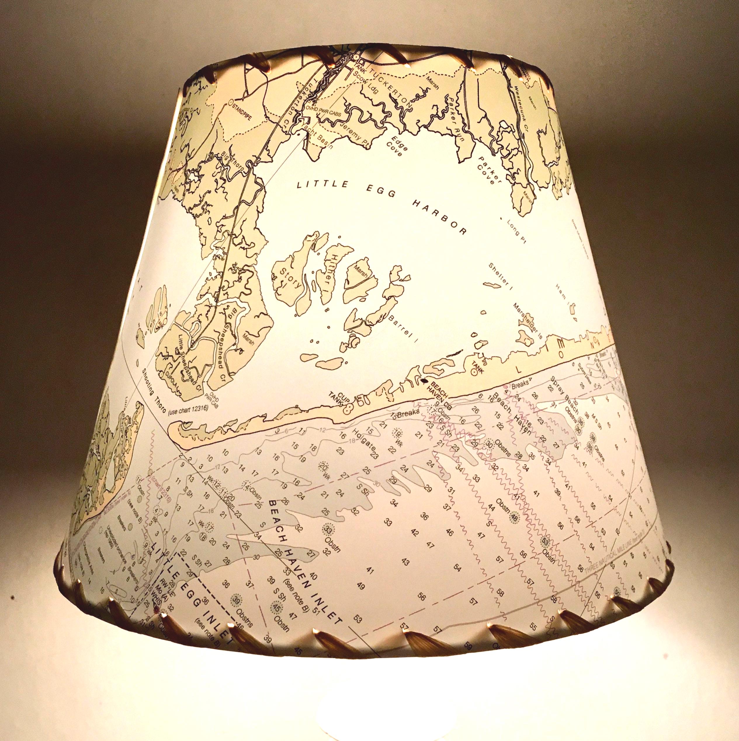 Custom Ocean Chart Lamp Shade, NOAA Nautical Chart Lampshade - Etsy