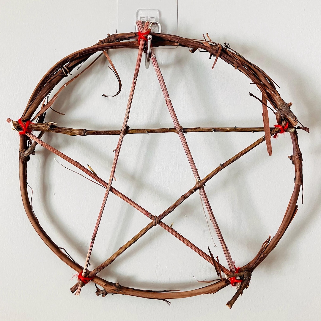 Mugwort and Grapevine Pentacle, Wood Stick Star - Etsy