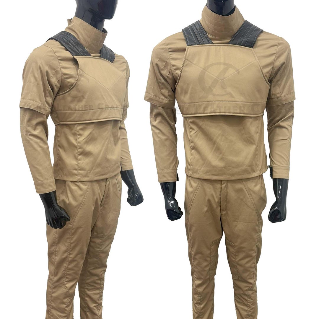 Custom 3 Piece Tan Flight Suit Flak Vest & Neck Seal Bounty Hunter ...