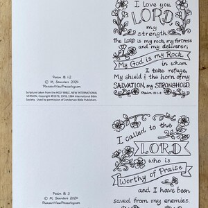 Psalm 18:1-3 Coloring Pages & Greeting Cards (A2, Quarter-page), for ...