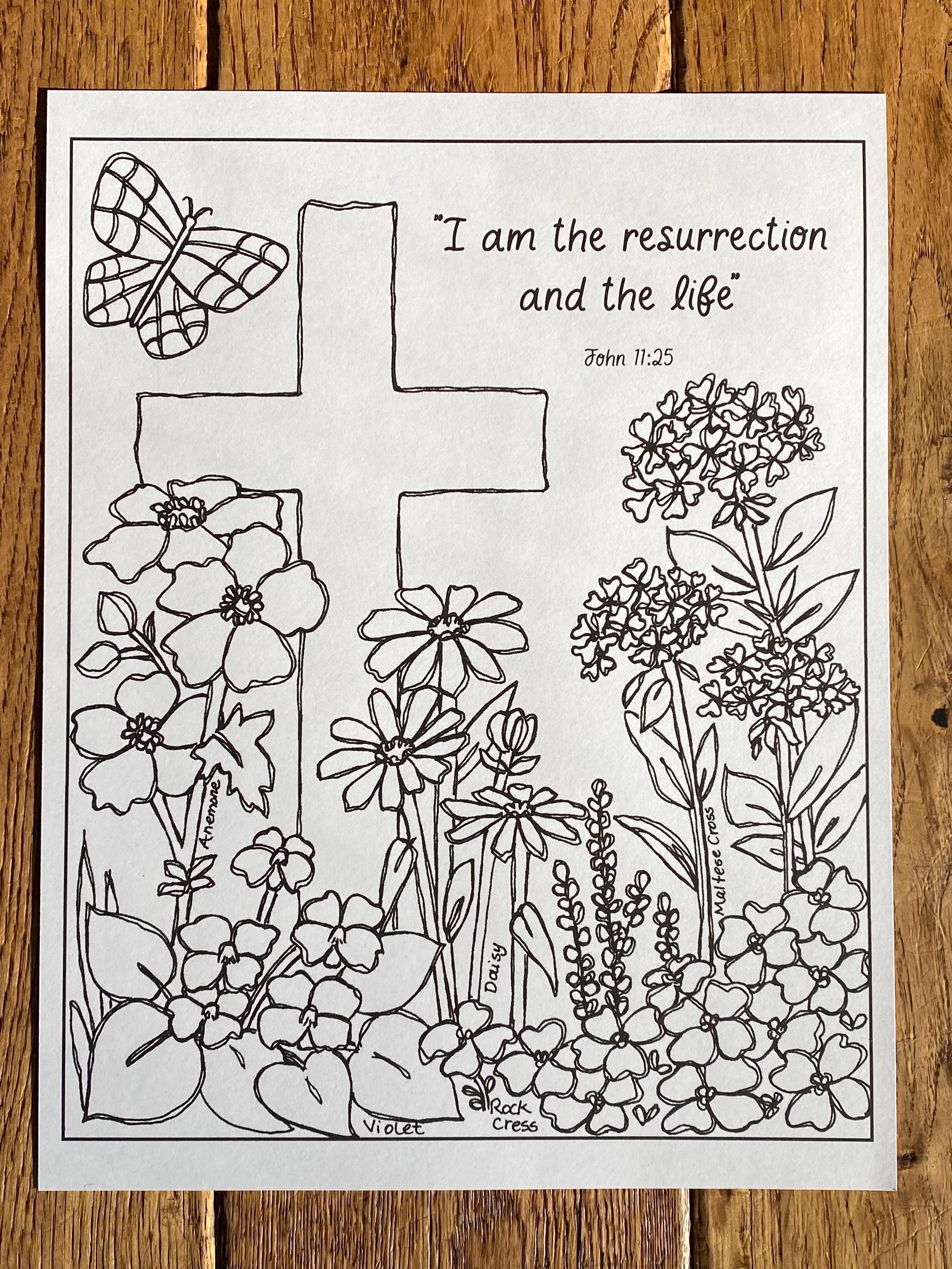 Easter/resurrection Sunday Coloring Pages, Bookmarks, Cards to Color ...