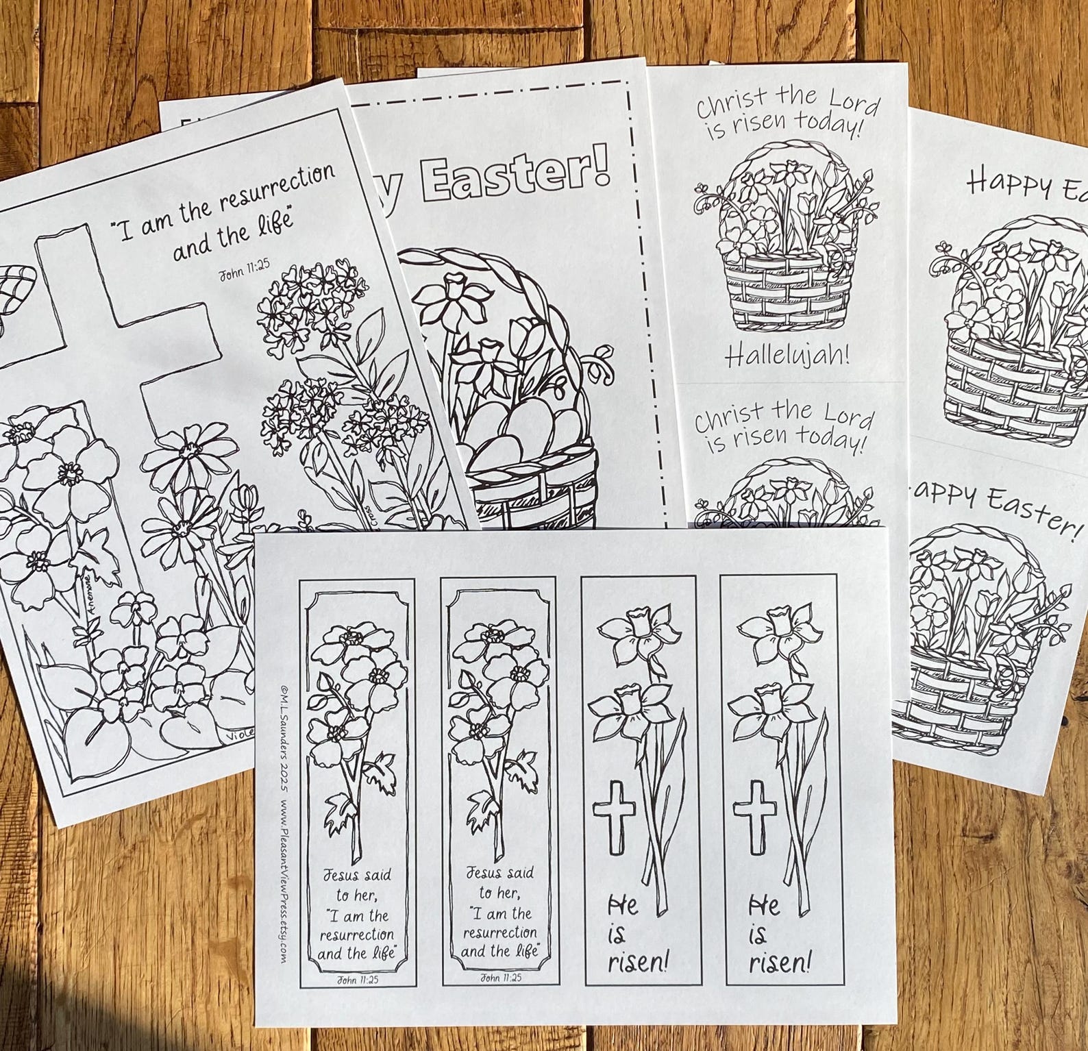 Easter/resurrection Sunday Coloring Pages, Bookmarks, Cards to Color ...