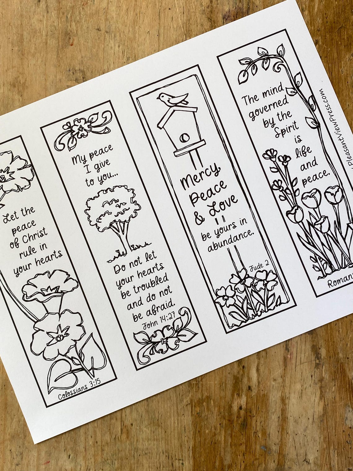 New! Peace Bookmarks to Color, Digital Download, Instant Printable, for ...