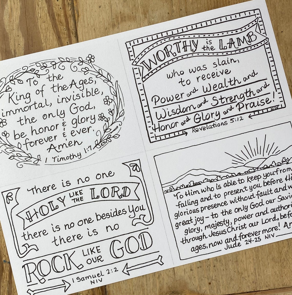 Praise Scripture Coloring Cards, Bible Verse Printable Coloring ...