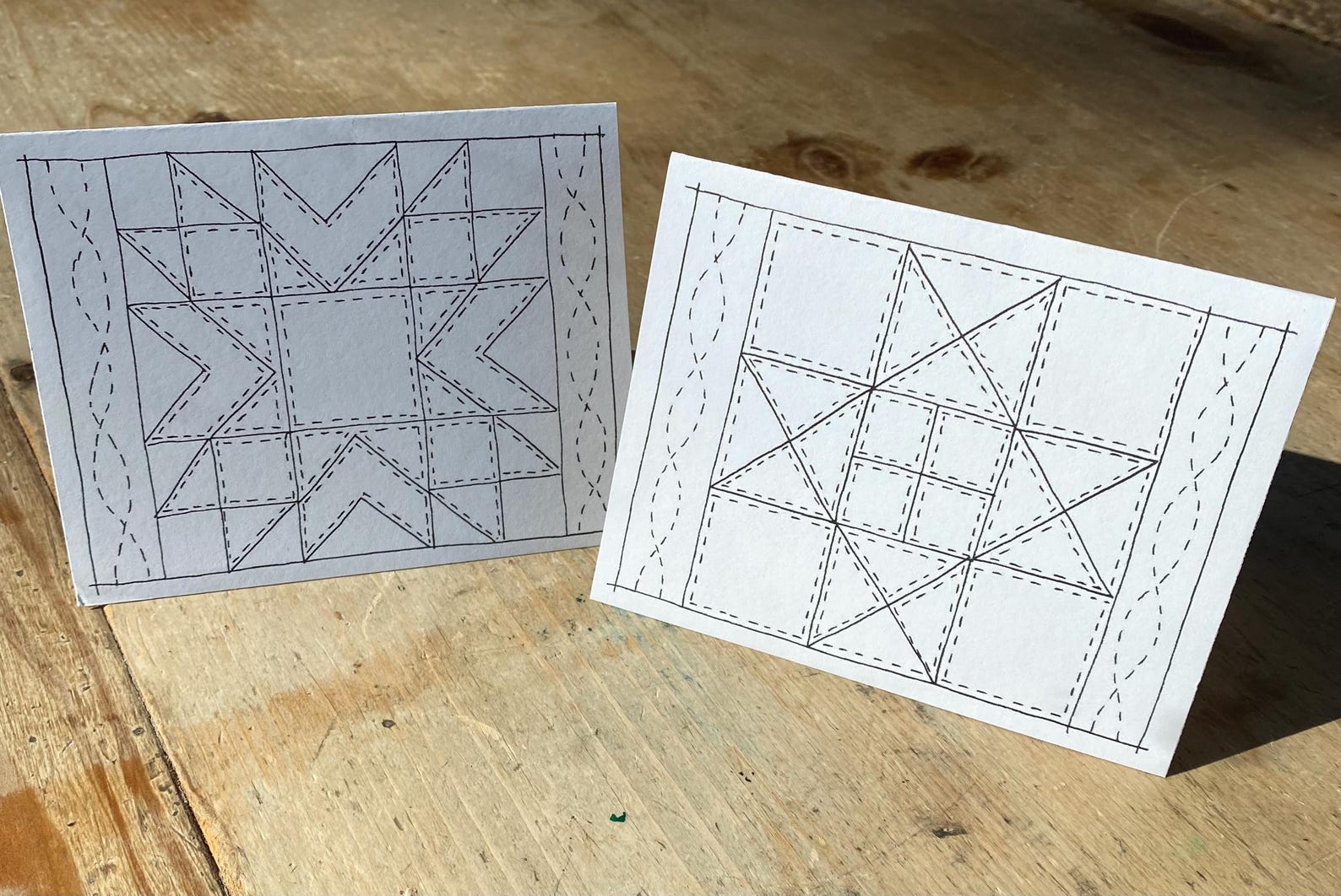 Quilt Cards to Color With 2 Designs, Digital Download, Printable ...