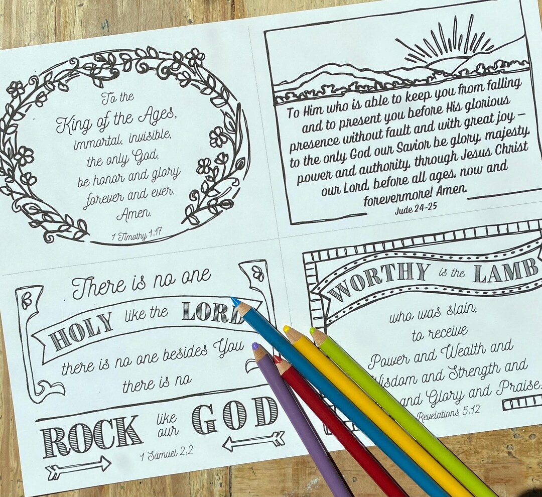 Praise Scripture Cards to Color, Postcards, PDF Digital Download - Etsy