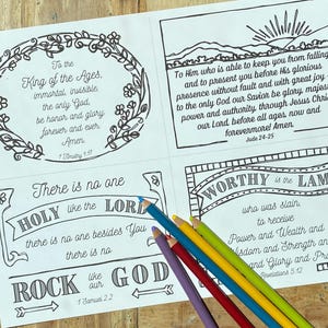 Praise Scripture Cards to Color, Postcards, PDF Digital Download - Etsy