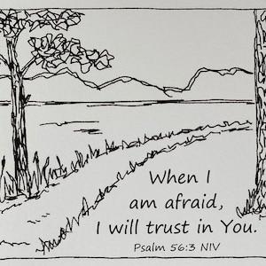 Scripture Cards to Color, Trust God, Do Not Fear, From Psalms, Isaiah ...