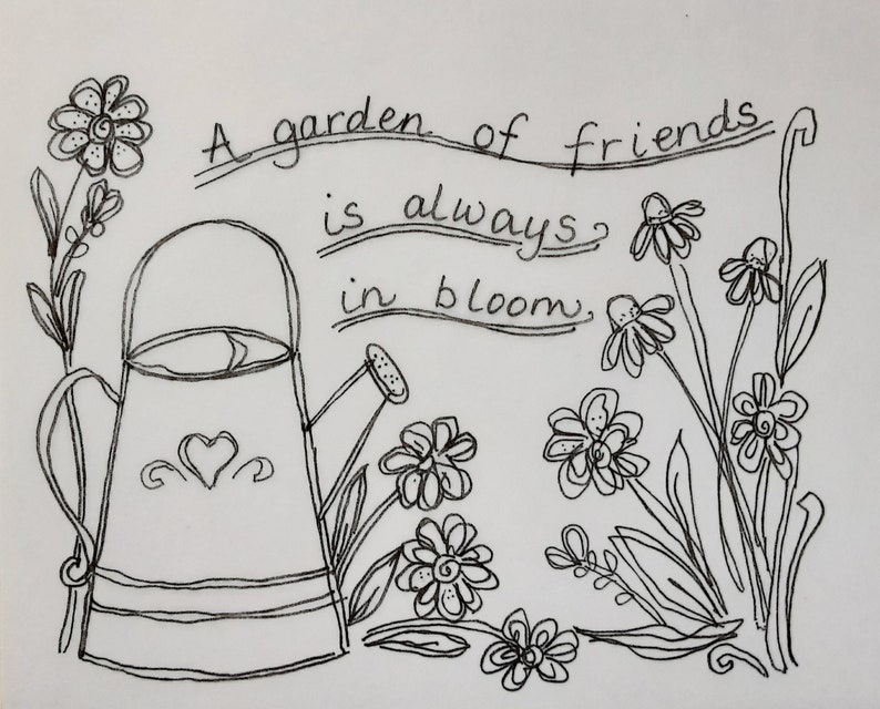 Cards to Color Friendship and Flowers Greeting - Etsy