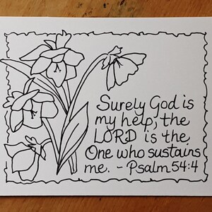 Color the Psalms Coloring Cards, Digital Download, Scripture Printable ...