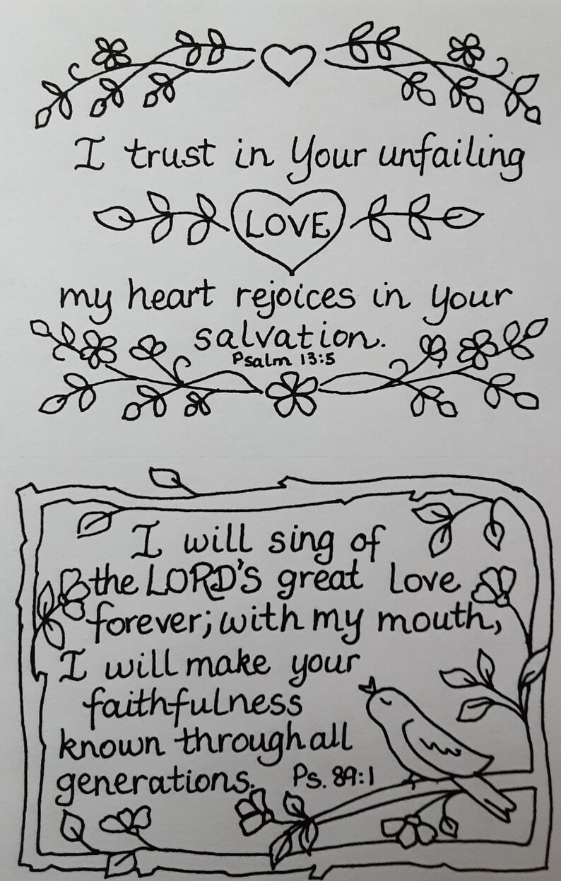 Love Scriptures Coloring Cards, Printable Bible Verse Postcards ...