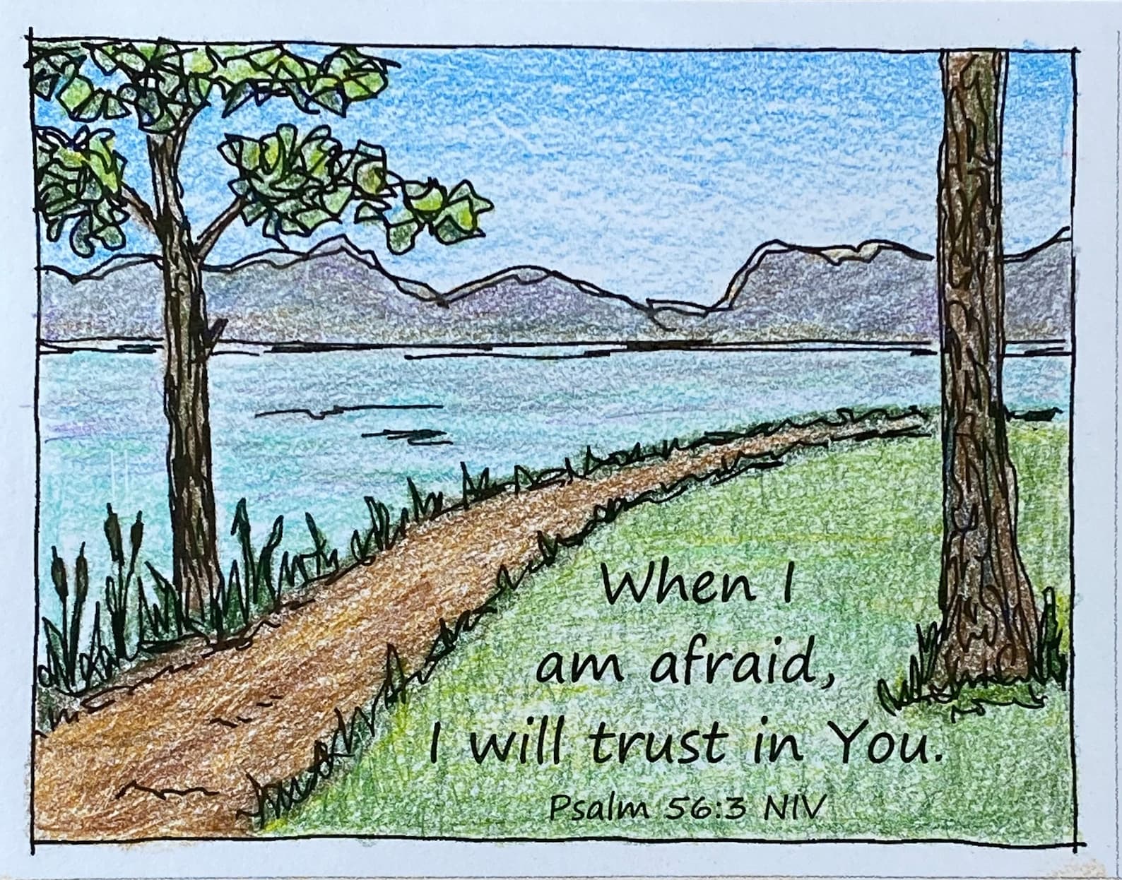 Scripture Cards to Color, Trust God, Do Not Fear, From Psalms, Isaiah ...