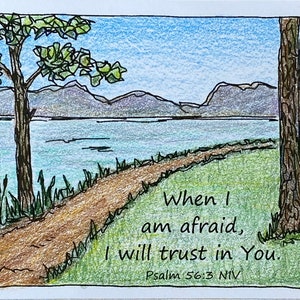 Scripture Cards to Color, Trust God, Do Not Fear, From Psalms, Isaiah ...