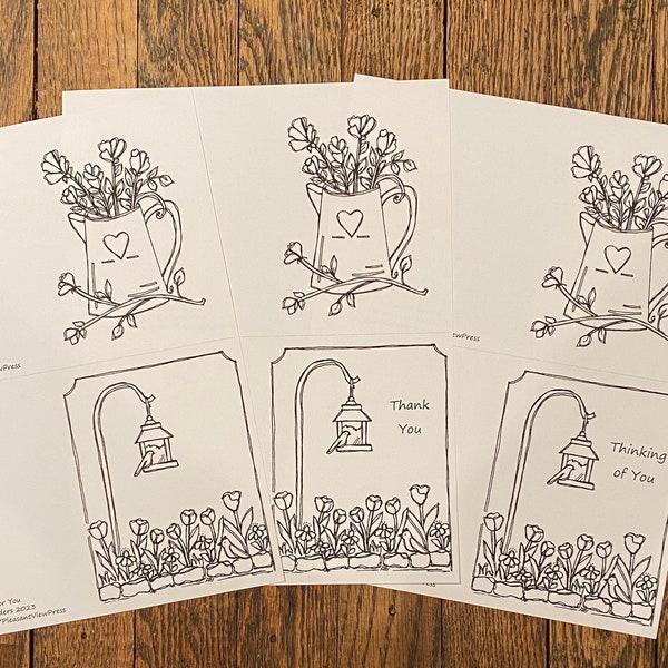 Downloadable Floral Coloring Pages 4x6 - Etsy