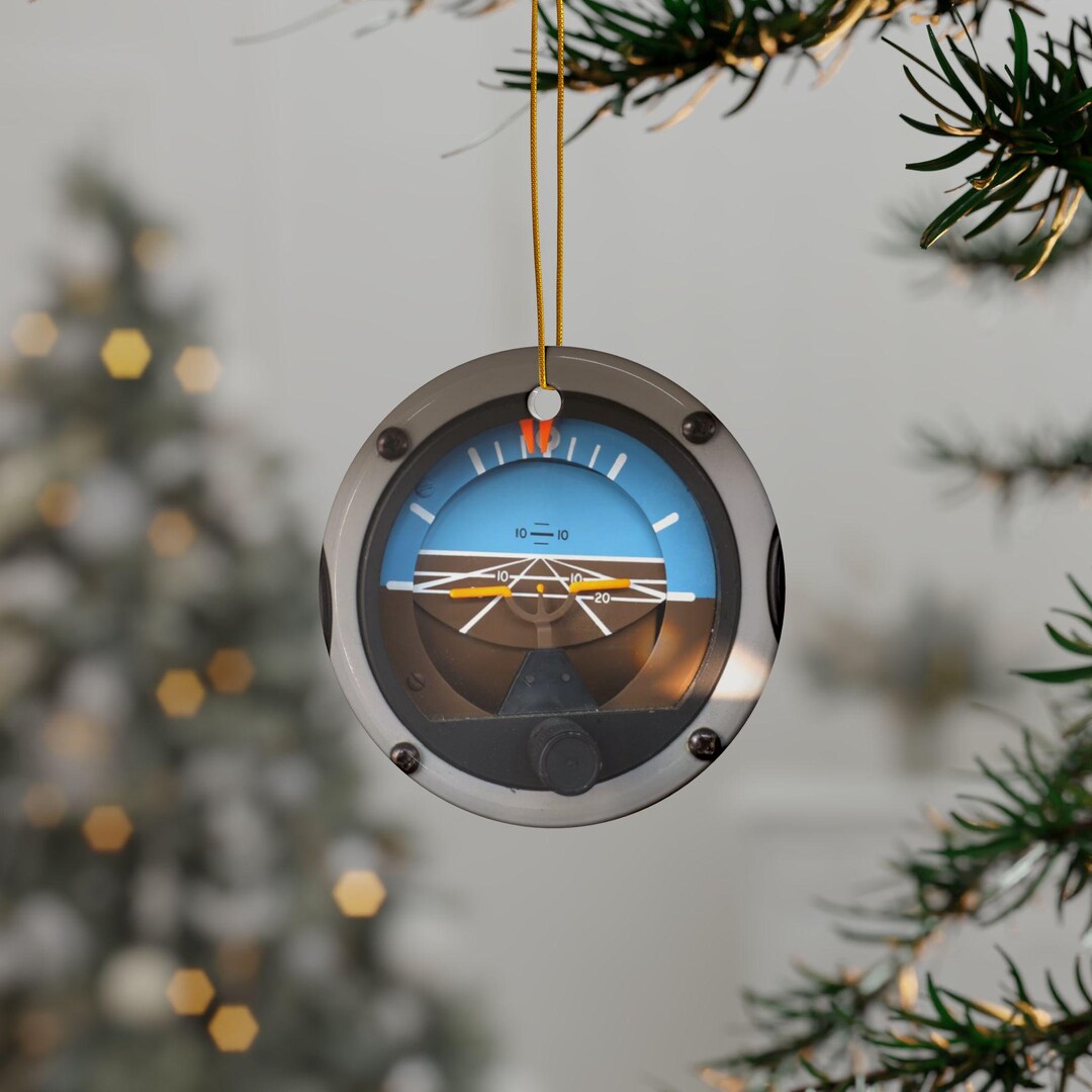 Ceramic Ornament, Aviation Instrument Dial Design, Airplane Christmas ...