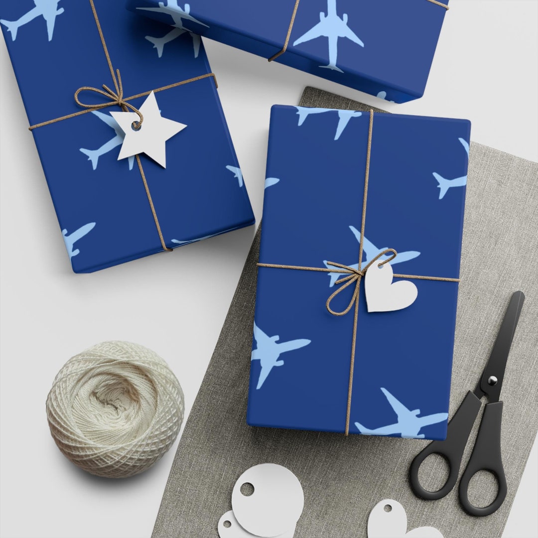 AIRPLANE Wrapping Papers, One Size, Aviation Design Gift Wrapping Paper ...