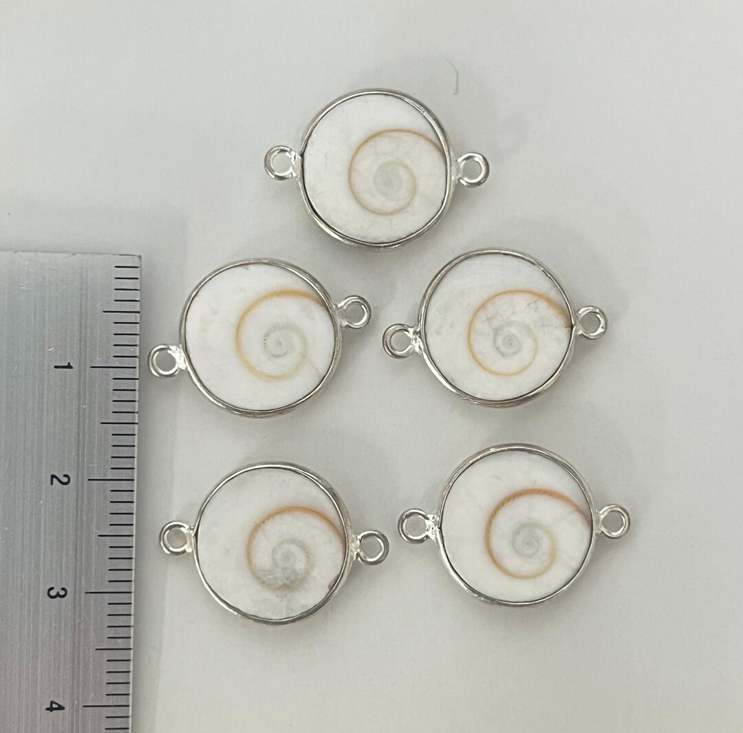 Shiva Eye Shell Sterling Silver Connector.natural Conch-sold by Piece ...