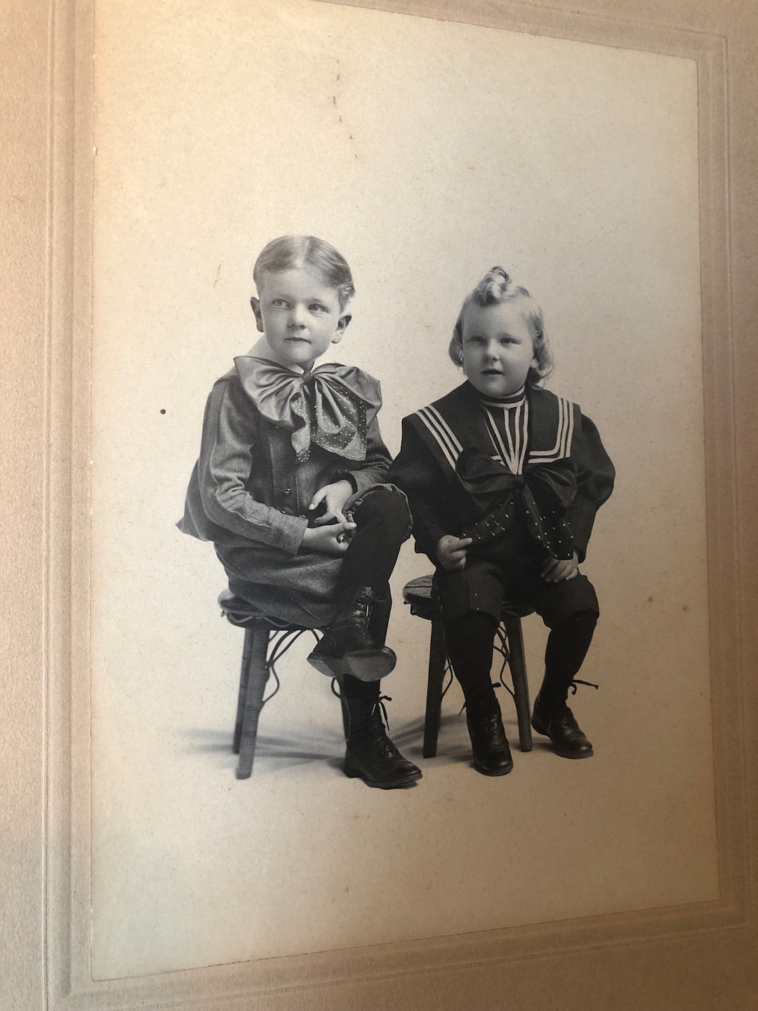 Vintage Studio Photograph of Children Early 1900s Cabinet Card ...