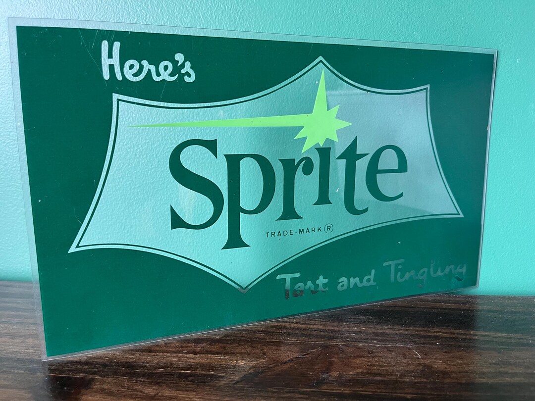 Vintage Sprite Soda Pop Machine Insert Thin Clear Plastic Advertising ...