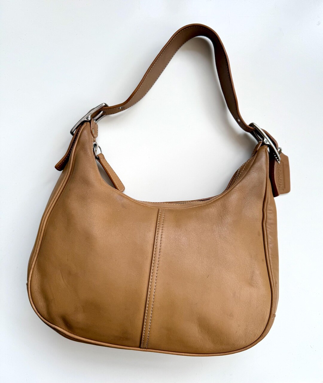 COACH Vintage Legacy West Zoe Hobo Shoulder Bag in Camel Smooth Leather ...
