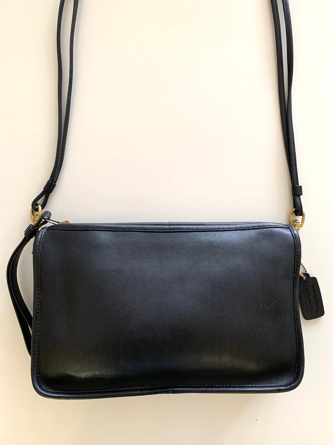 COACH Vintage Basic Bag in Black Leather, Made in NEW YORK, Clutch ...