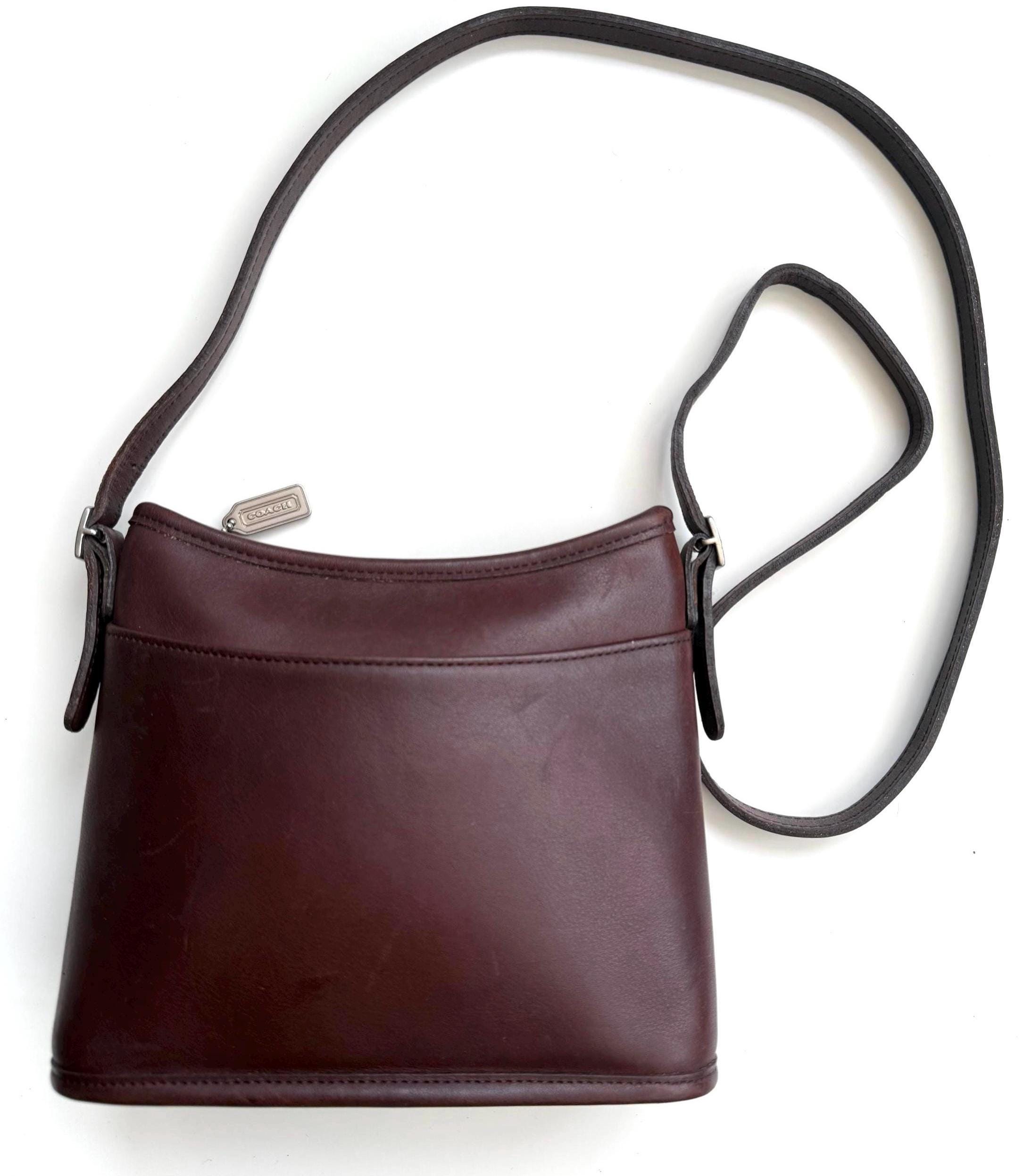 COACH Vintage Mambo Crossbody Bag in Mahogony Leather, With Silver ...