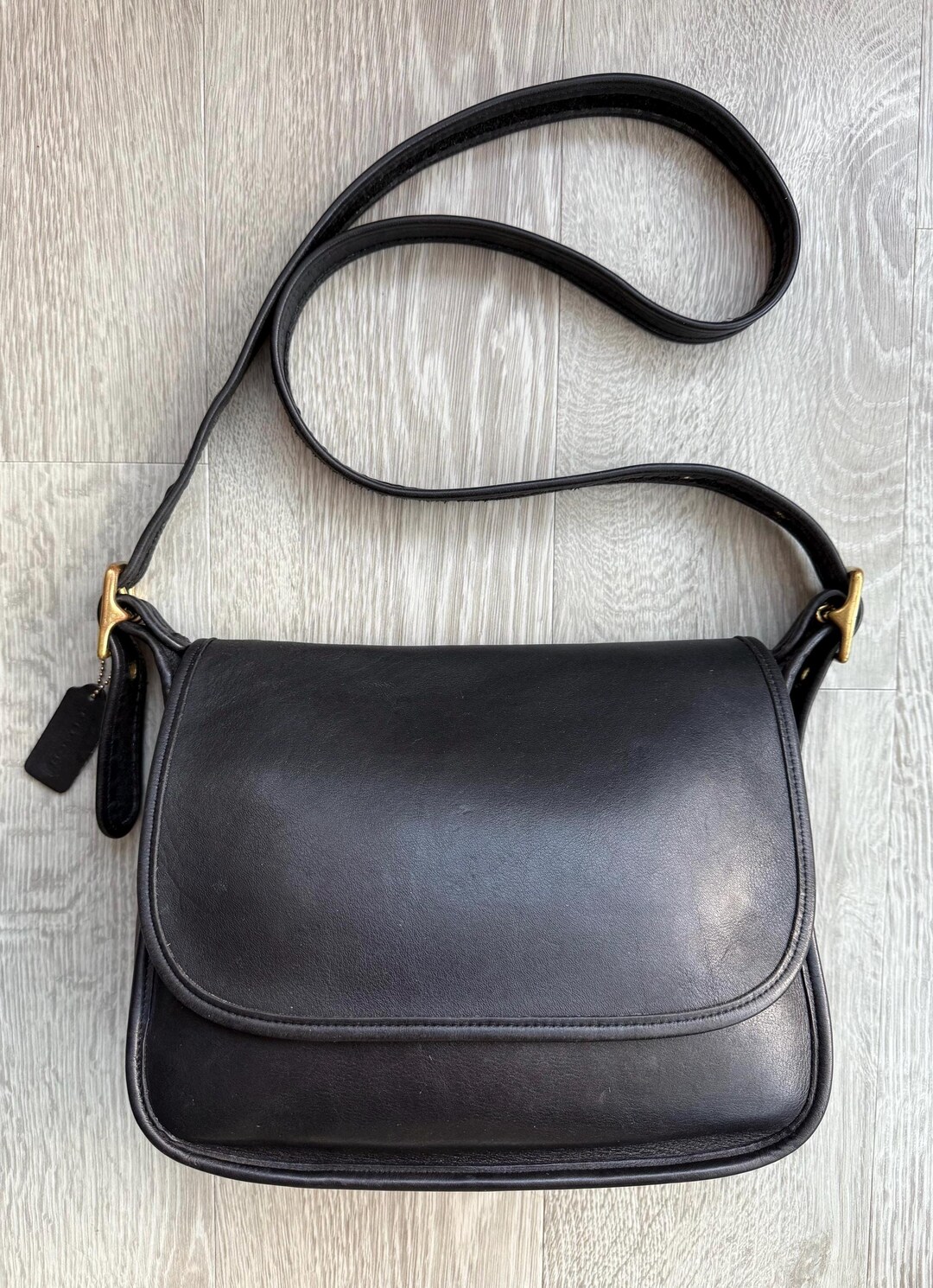 COACH Vintage Patricias Legacy Bag in Black Full Grain Leather ...