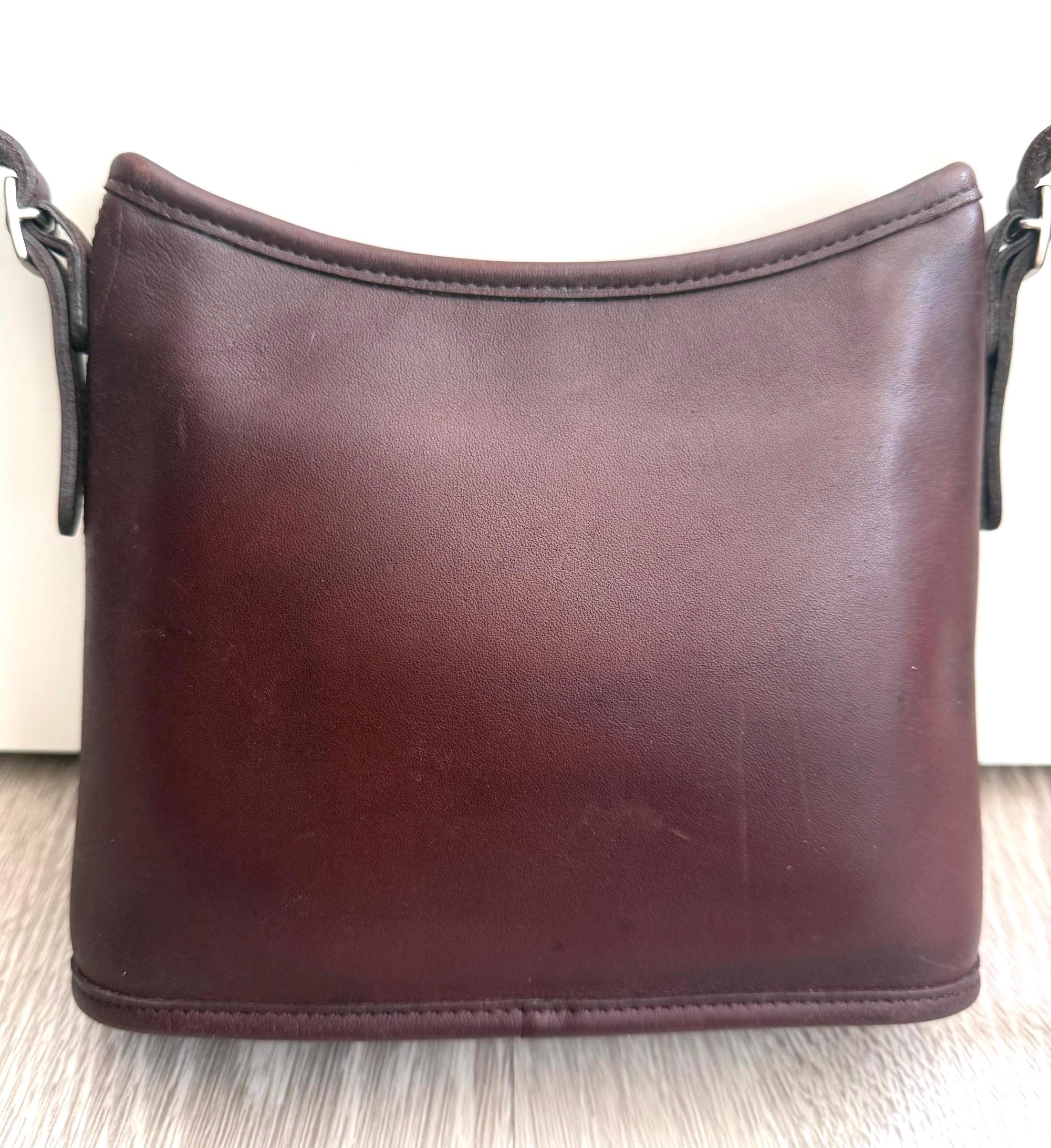 COACH Vintage Mambo Crossbody Bag in Mahogony Leather, With Silver ...