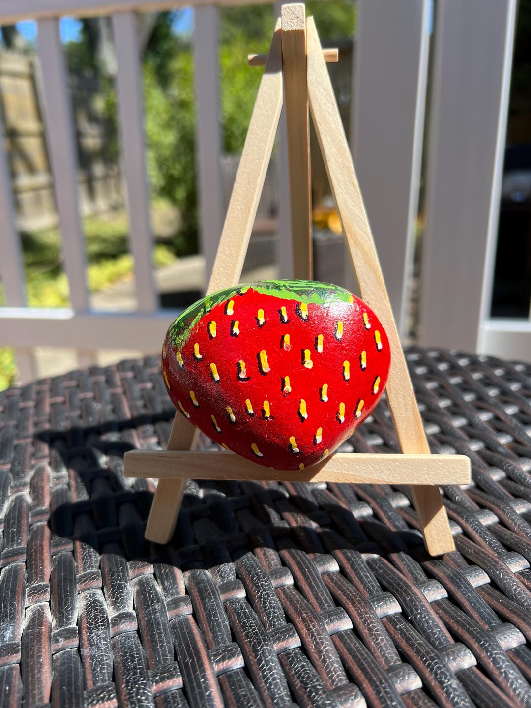 Hand Painted Strawberry Rock - Etsy
