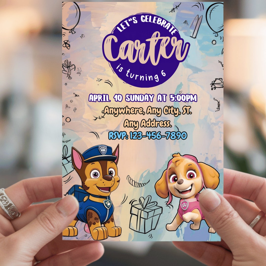 Paw Birthday Invitation Heroic Pup, Calling All Pups Birthday Party ...