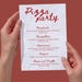 Pizza Party Menu Printable | Customizable Pizza Night Menu | Italian ...