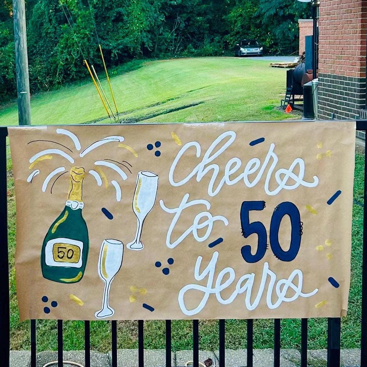 Hand Painted Party Sign, Hand Painted Banner, Hand Painted Craft Paper ...