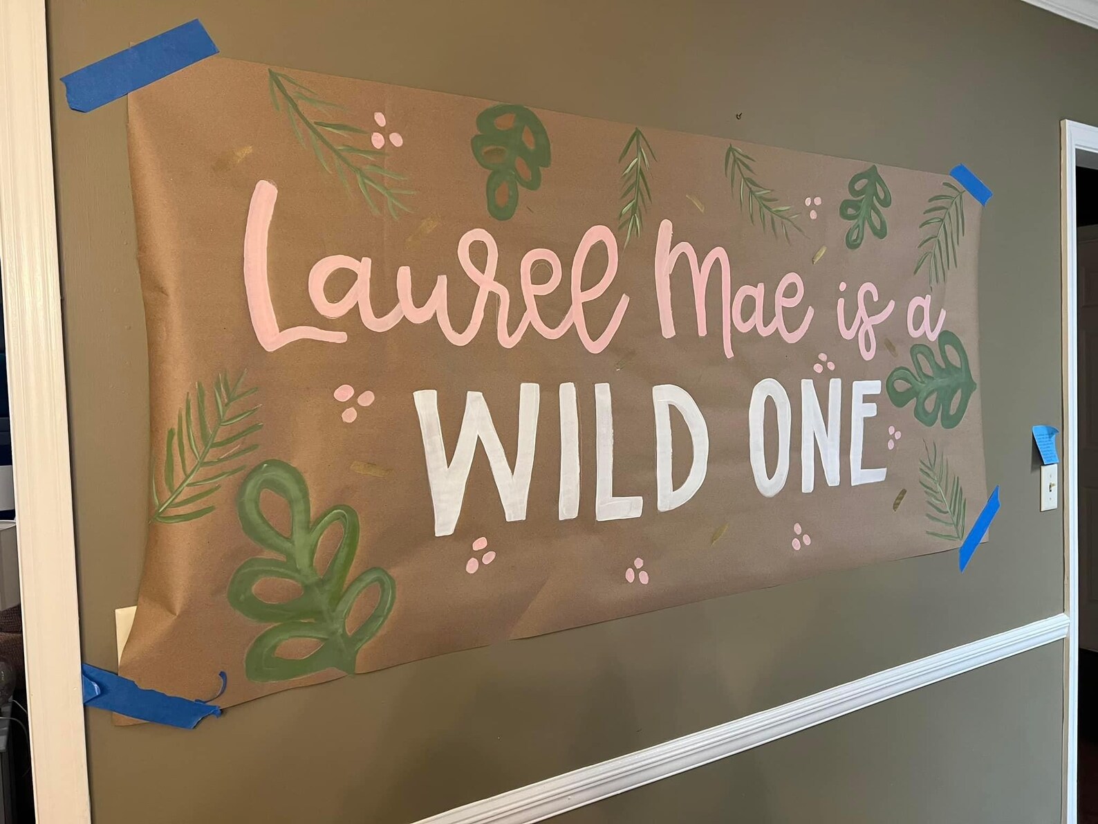 Hand Painted Party Sign, Hand Painted Banner, Hand Painted Craft Paper ...