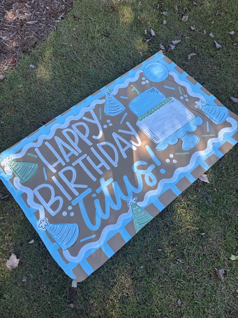 Boy Birthday Banner- Quick Shipping - Craft Paper- Party Decor- Party ...