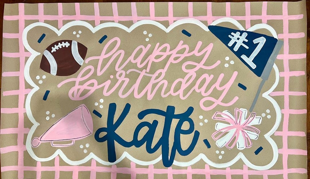 Custom Birthday Banner- Quick Shipping - Craft Paper- Party Decor ...